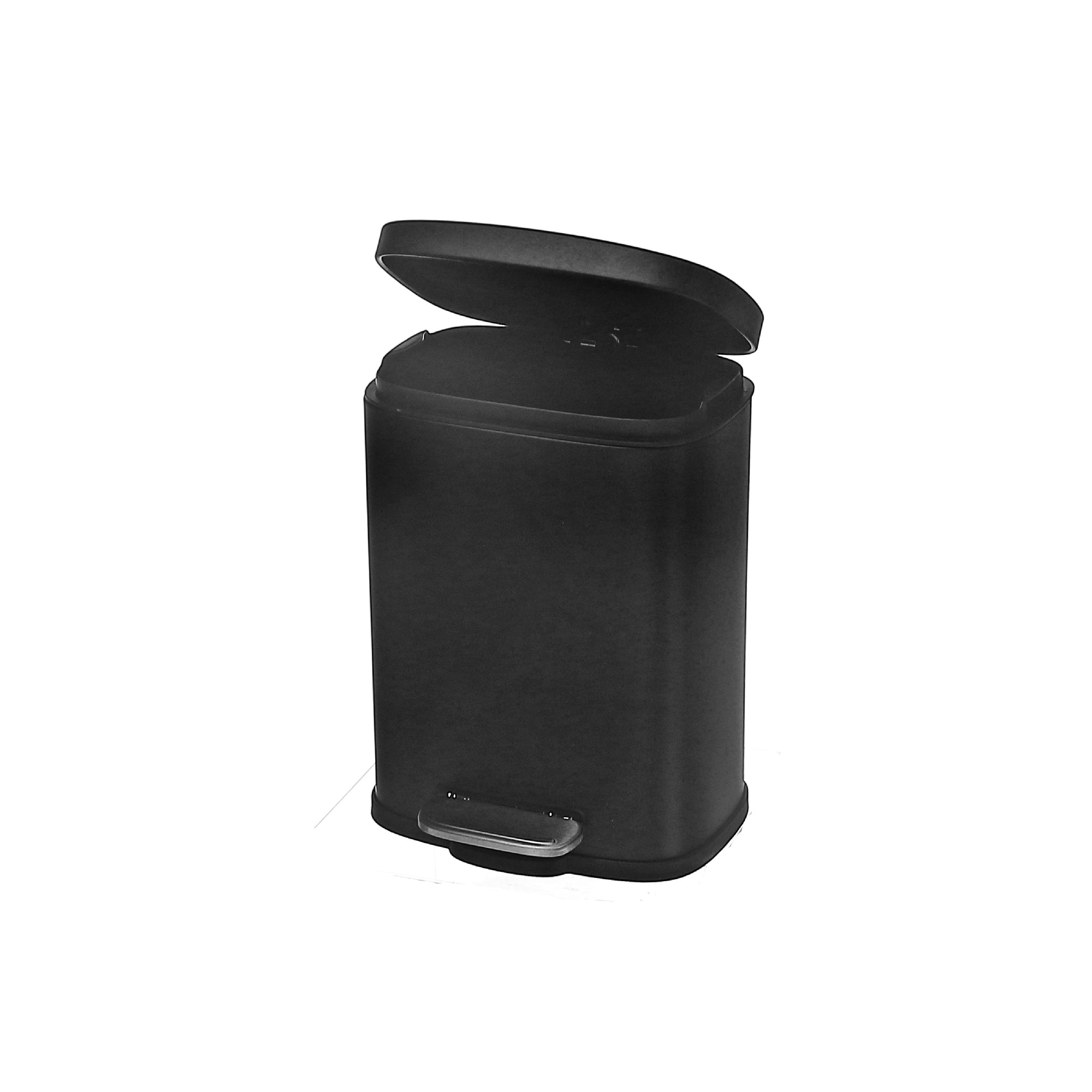 3L Metal Rectangular Dust Bin Black
